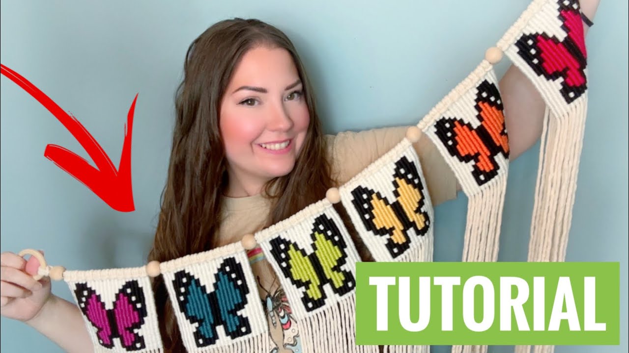 DIY MACRAME BANNER - YouTube