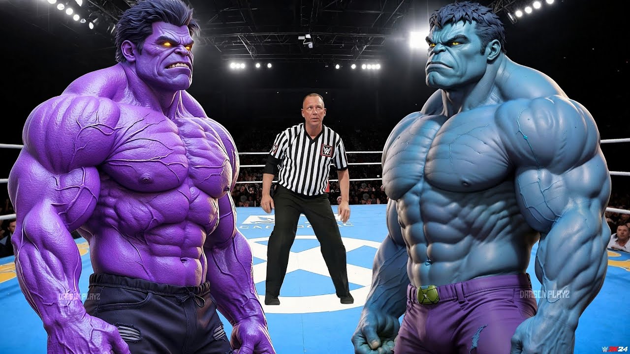 PURPLE HULK VS SKY BLUE HULK - EPIC BATTLE - YouTube