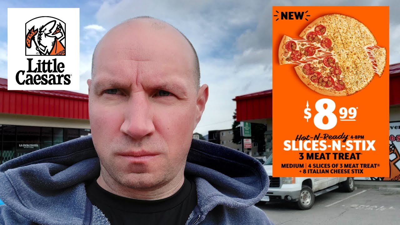 Little Caesars New Slices-N-Stix 3 Meat Treat! - YouTube