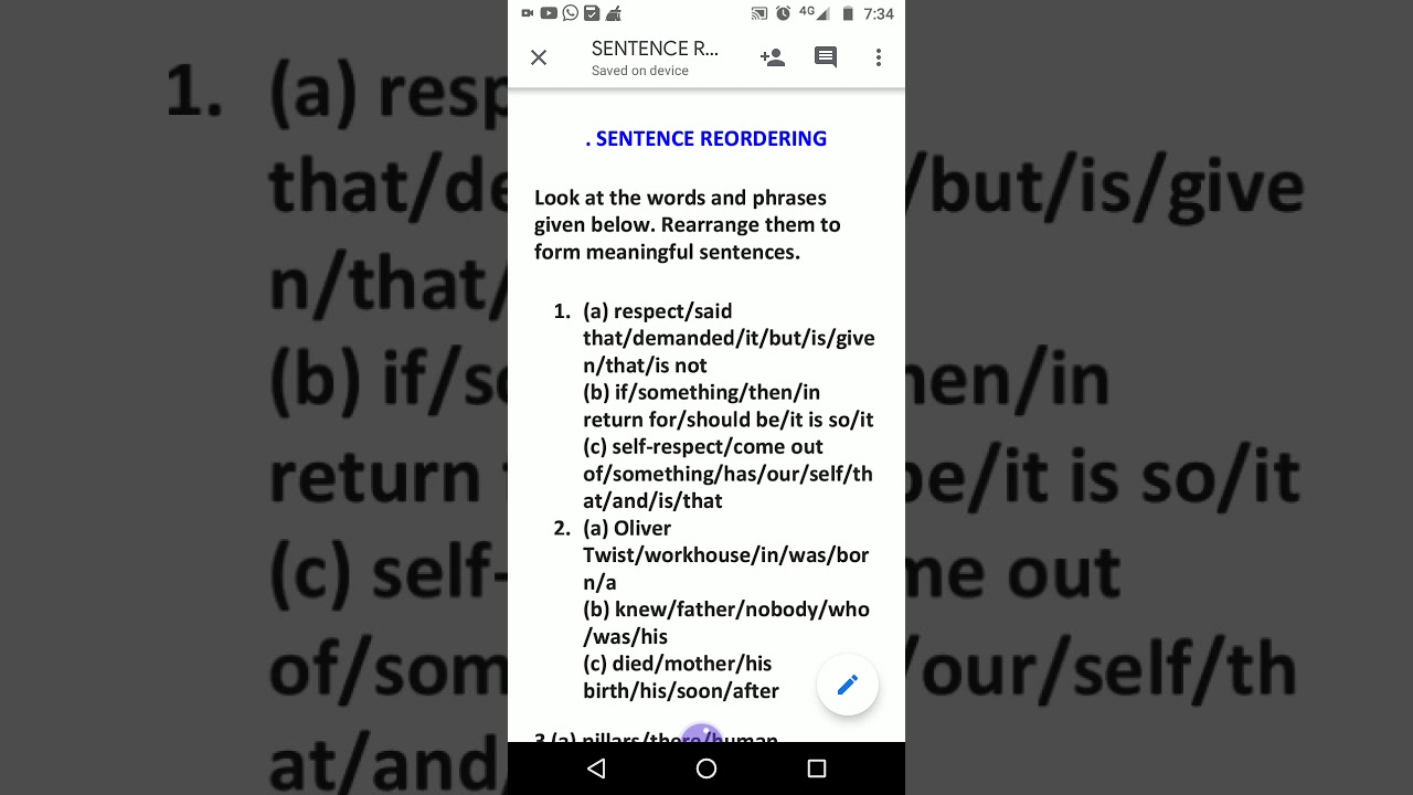 SENTENCE ARRANGEMENTS IX ENGLISH - YouTube