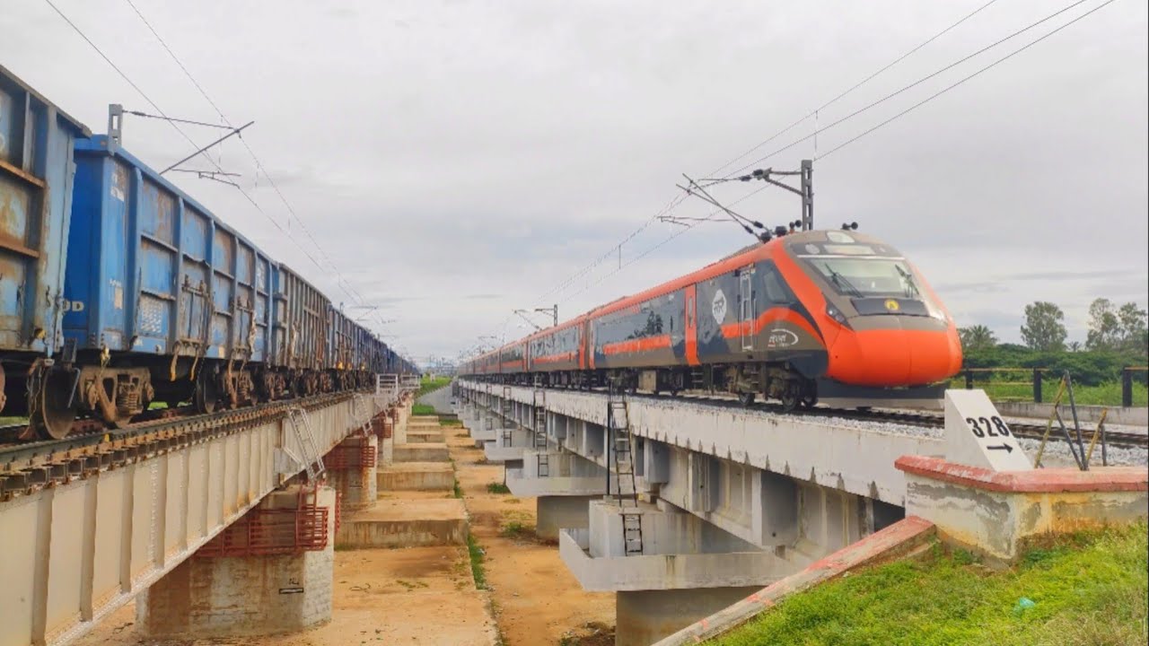 Saffron VandeBharath Express | Kalaburagi-SMVB | INDIAN RAILWAYS - YouTube
