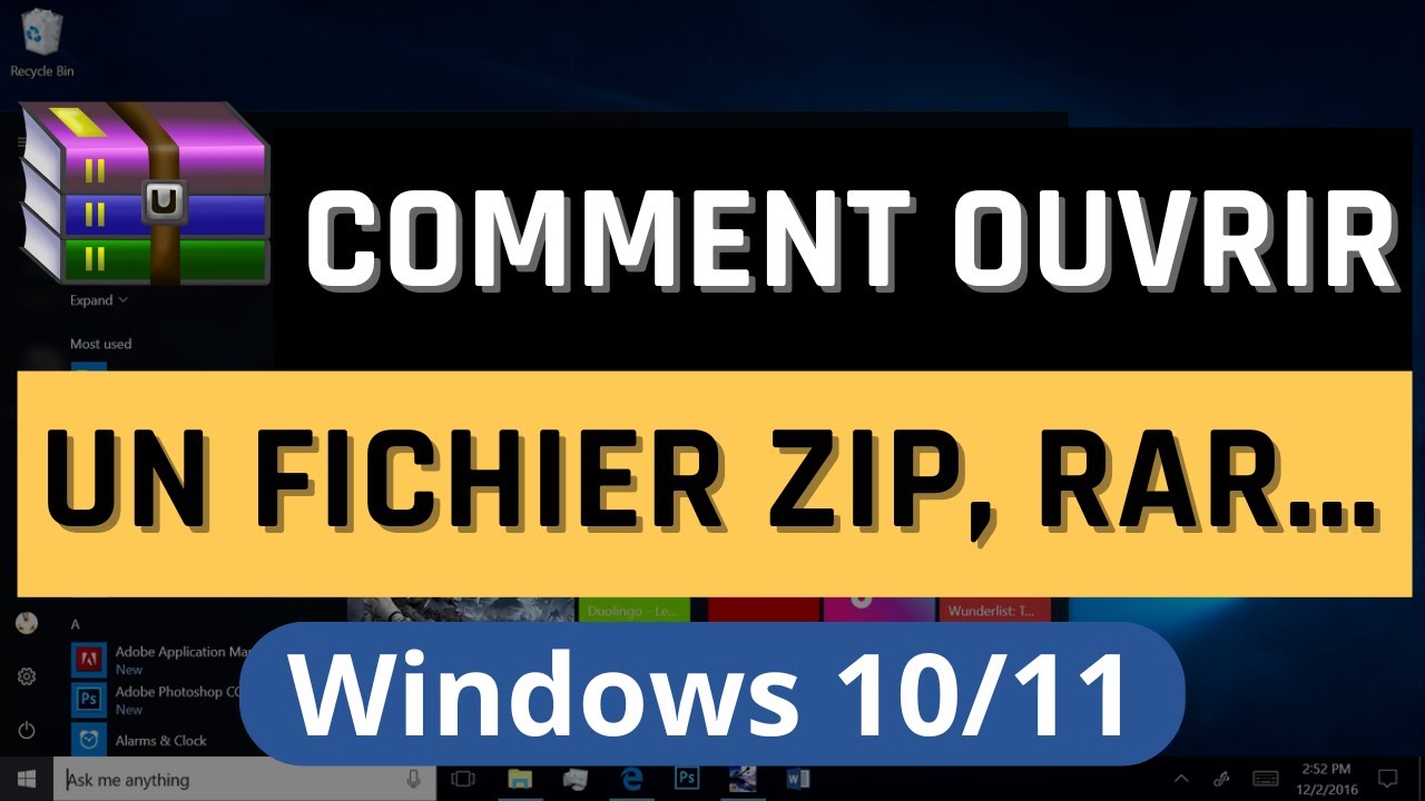 Comment Ouvrir Un Fichier ZIP, RAR, 7ZIP Sur PC Windows 10/11 ? - YouTube