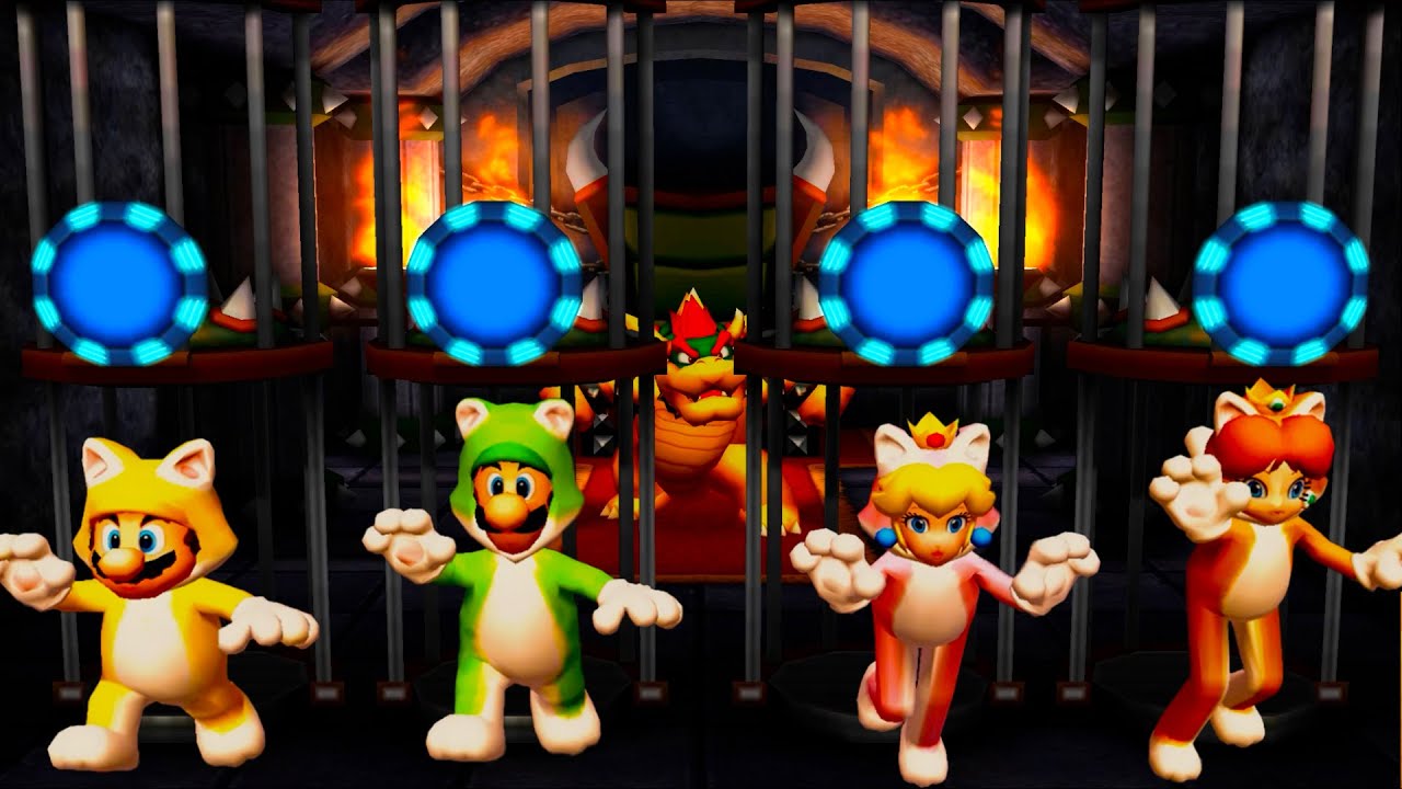 마리오 파티 100 미니게임 컬렉션 고양이마리오vs고양이루이지vs고양이피치공주vs고양이데이지공주 마스터 Cpu