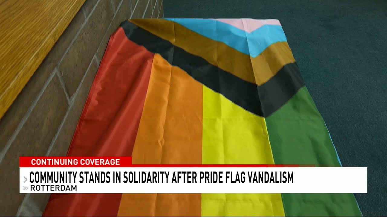 Pride Flag Vandalized in New York - YouTube