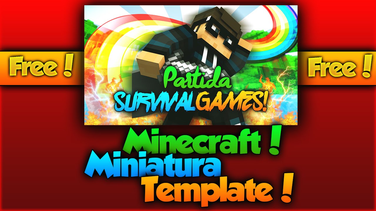 Miniatura Editable de Minecraft GRATIS! - Minecraft Thumbnail Template ...