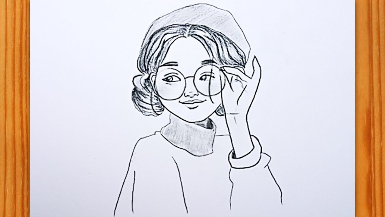 Easy Drawing A Cutest Girl With Glasses Step By Step For Beginners easy-drawing-a-cutest-girl-with-glasses-step-by-step-for-beginners