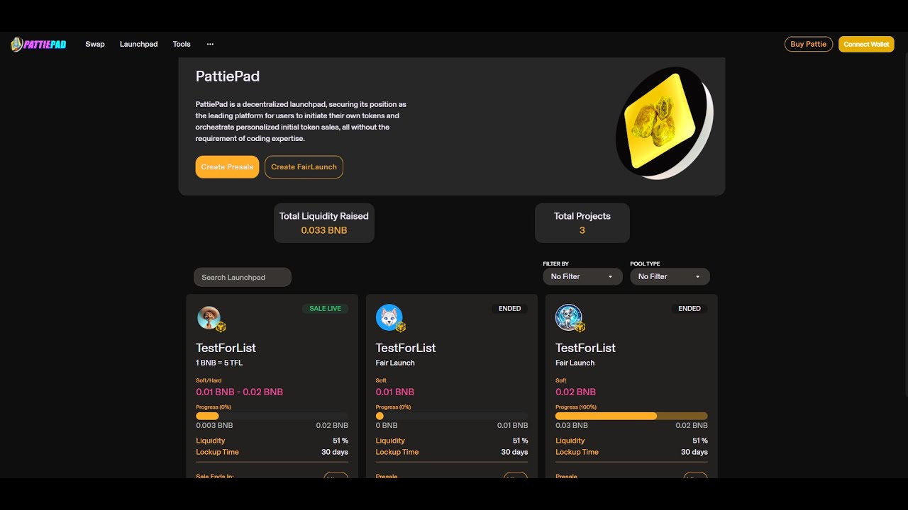 "PattiePad LaunchPad Web3 IDO LaunchPad For Small Crypto Projects - YouTube