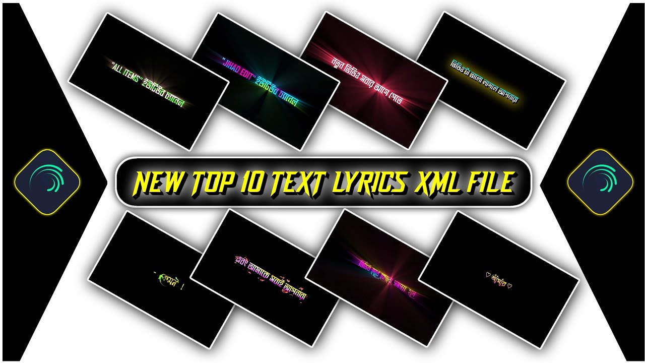 New top 10 Text Lyrics xml file 💓🥰 alight motion new trending text ...