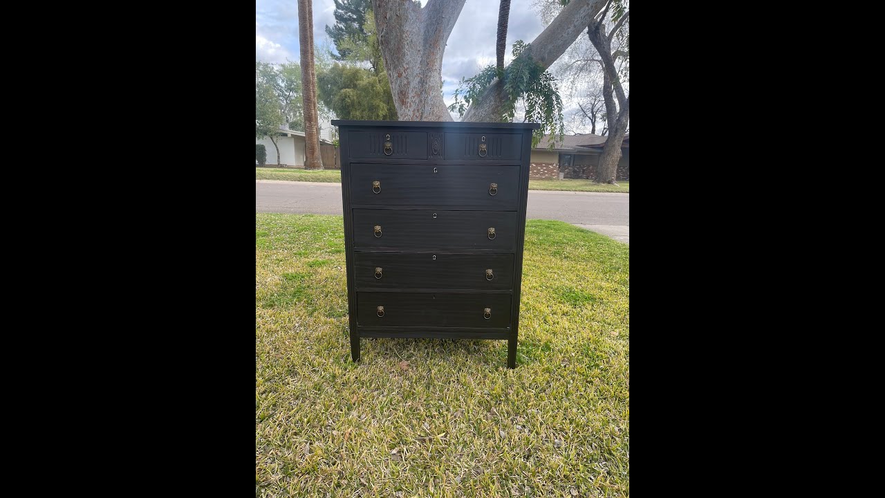 Furniture Makeover Part Two | Painting Tallboy Black with Behr Paint ...
