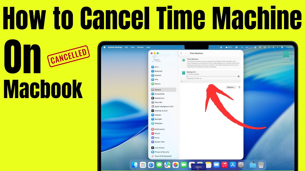 How to Stop/Cancel Time Machine Backup on MacBook Pro / Air - YouTube