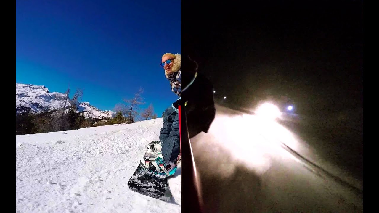 Awesome Day & Night Snowboarding! - YouTube