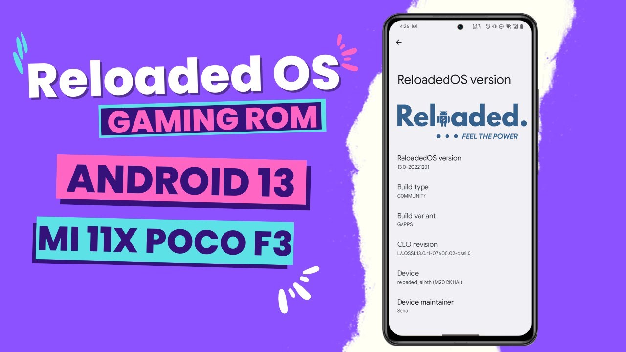 RELOADED OS ANDROID 13 GAMING ROM FOR MI 11X POCO F3 REDMI K40 ⚡⚡ - YouTube