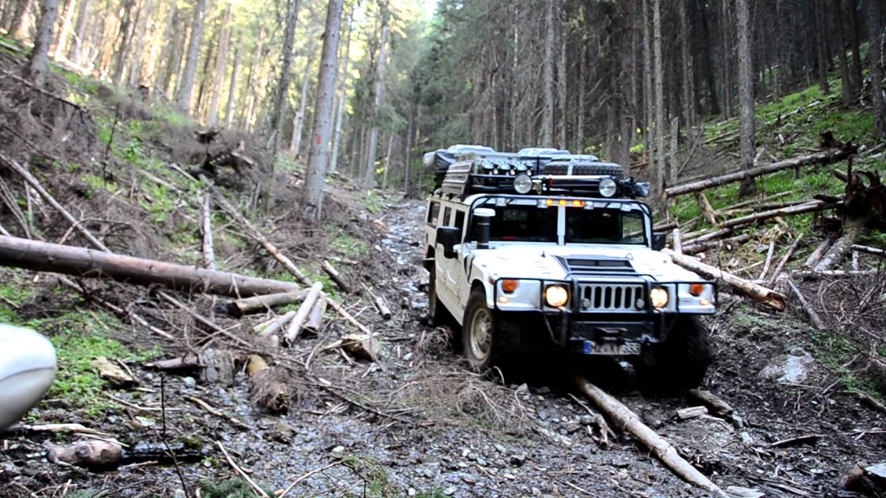 Hummer H1 Camper ... goes downhill; Offroad; Humvee - YouTube