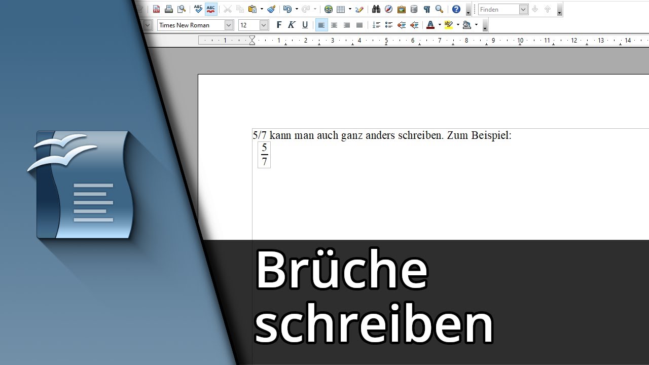 Open Office Brüche | Brüche schreiben OpenOffice Tutorial - YouTube