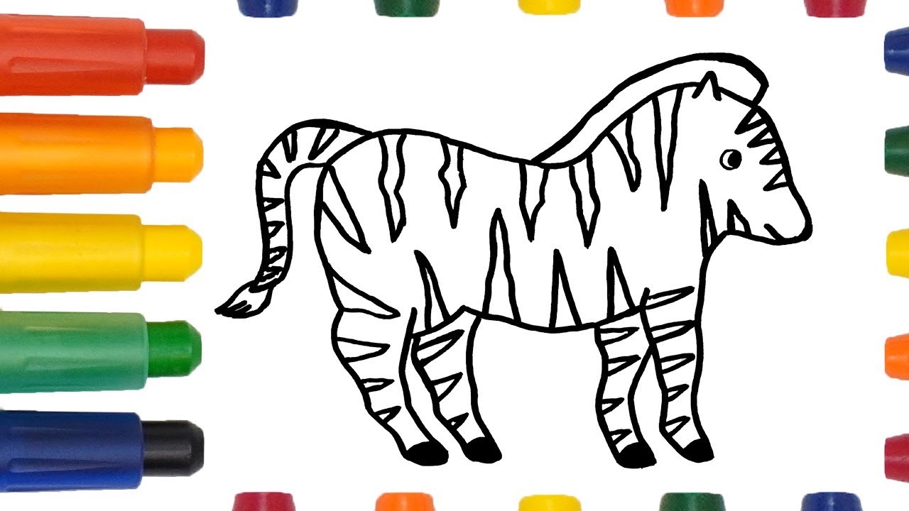 🦓Glitter Zebra For Kids! Coloring, Drawing, Learn Colors | Bibi rainbow ...