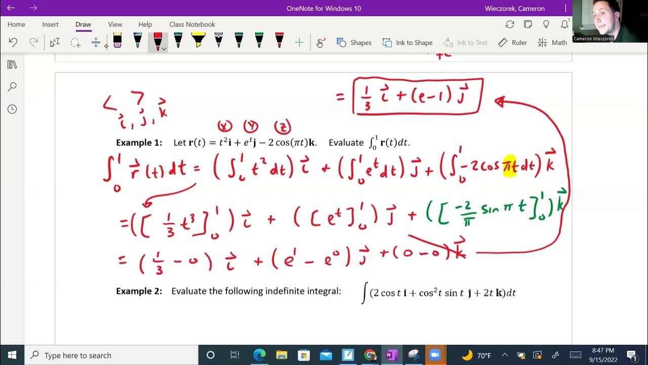 Section 13.2 Day 2 Tutorial - Integrating Vector-Valued Functions - YouTube