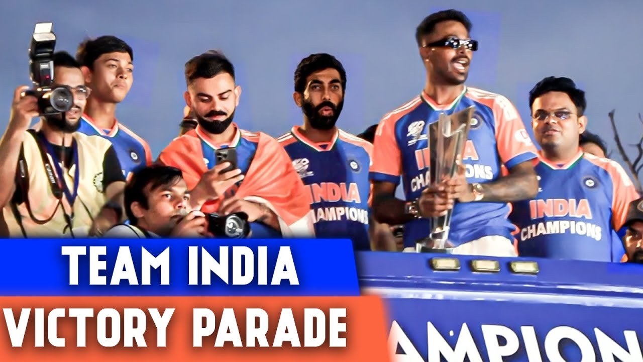 T20 World Cup Champions Arrives in Mumbai | Team India Open Bus Parade ...