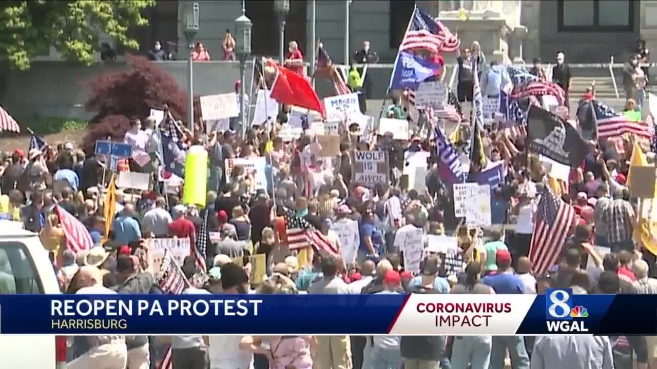 Protesters rally in Harrisburg to demand reopening of Pennsylvania ...