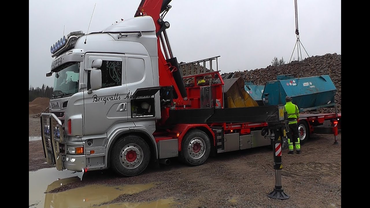 Scania R560 8x2 \8/ Sound With Fassi F950 Crane - YouTube