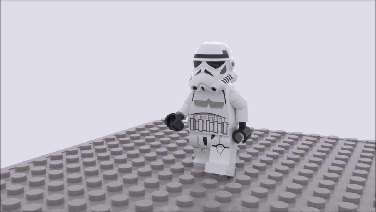 Lego stormtrooper walk cycle test, Blender Animation - YouTube