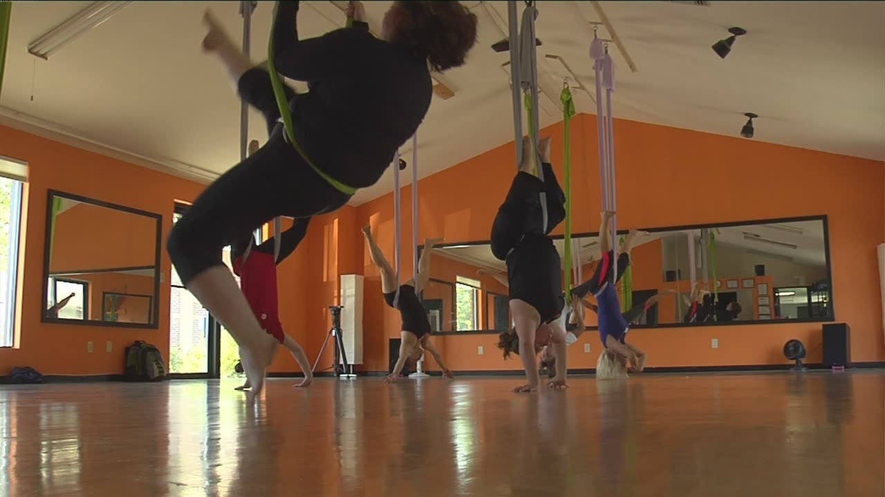 Aerial yoga taking off in southeast Wisconsin - YouTube