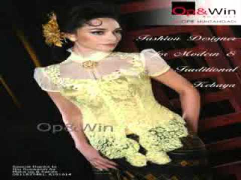kebaya modern warna hijau tua