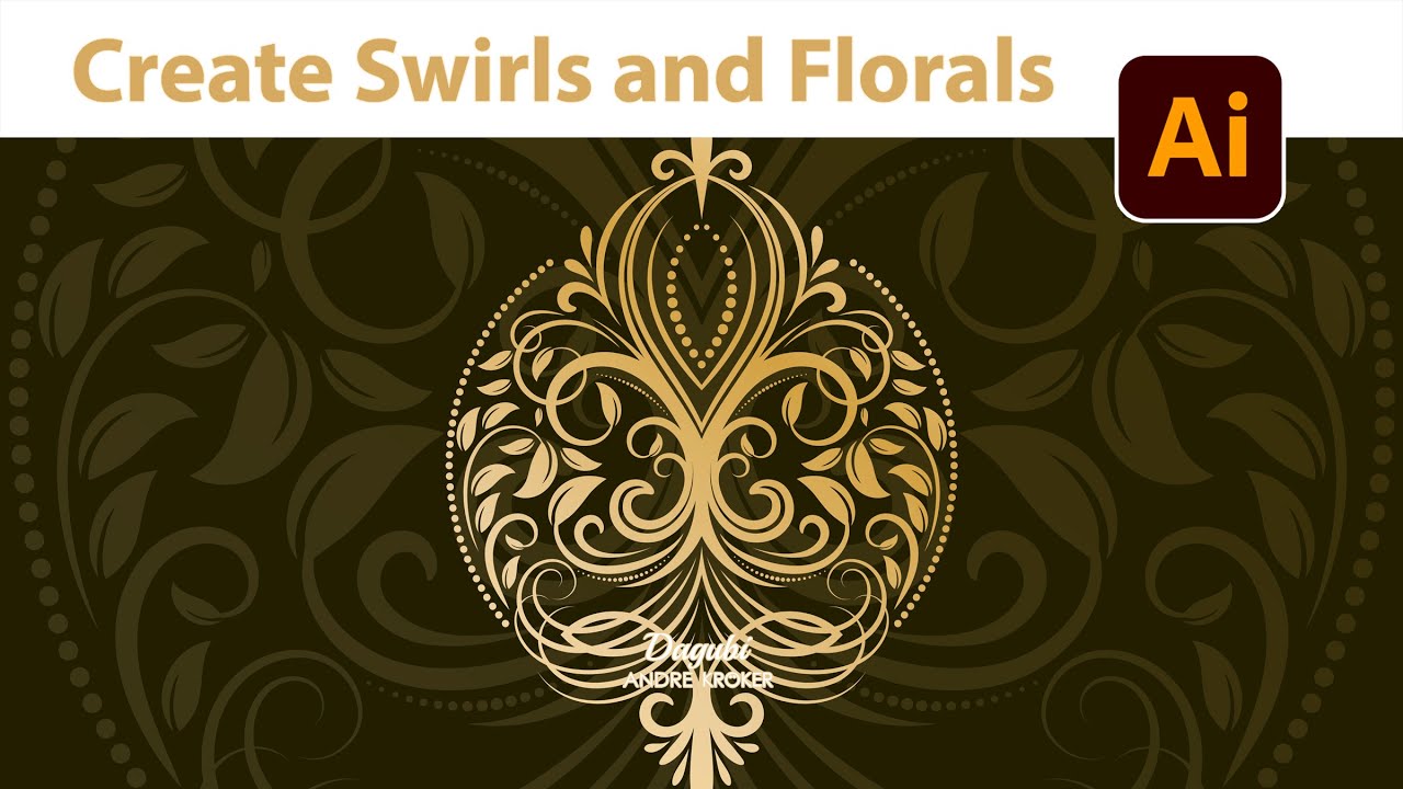 Adobe Illustrator Divider Tutorial - How to Design Vintage Swirls Flourishes with Brushes - YouTube