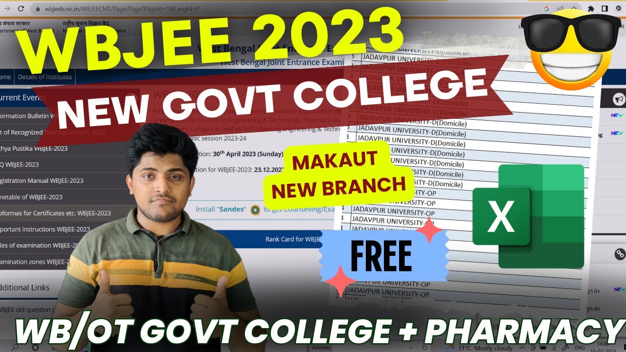 New Govt College in WBJEE 2025 | Other State Govt colleges | Seat ...