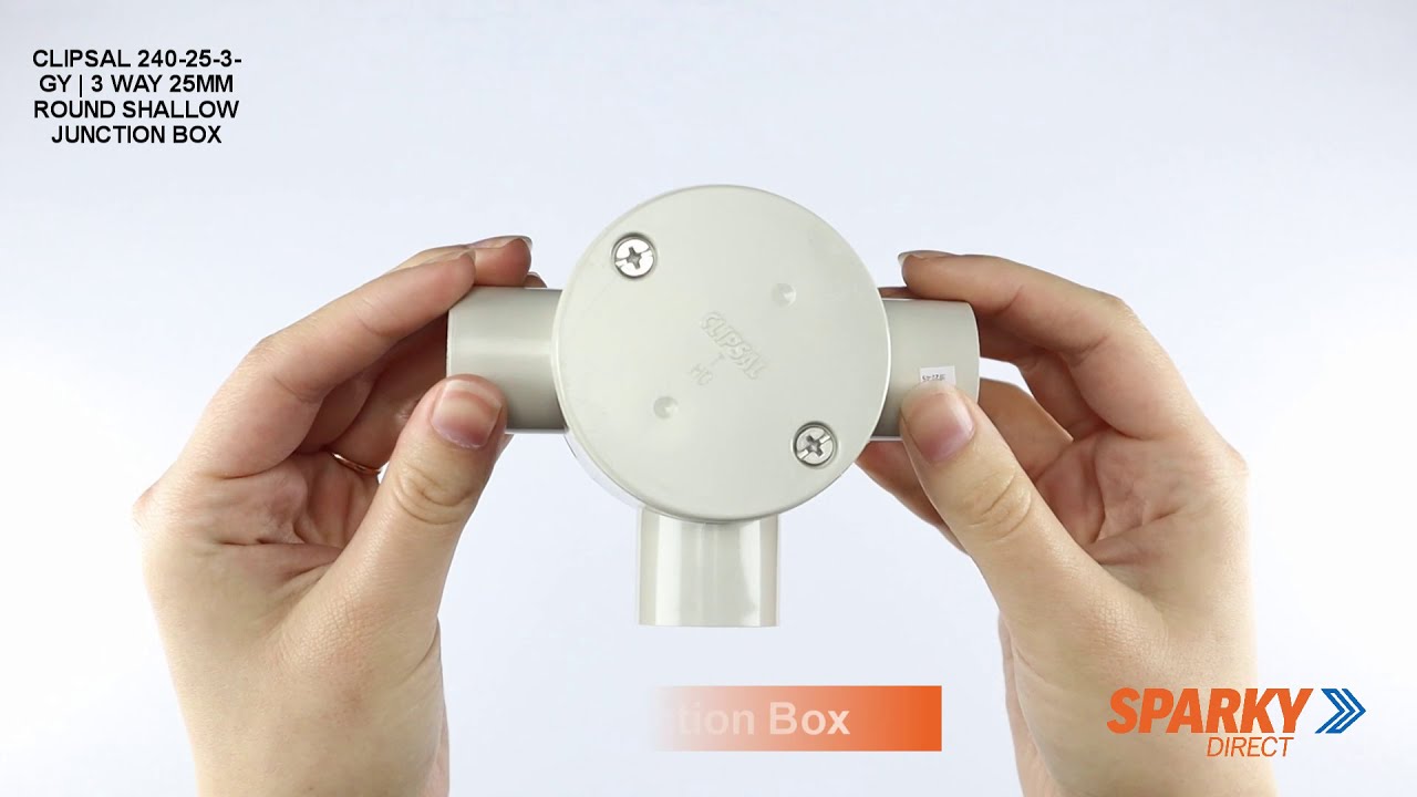 CLIPSAL 240-25-3 GY | 3 WAY 25MM ROUND SHALLOW JUNCTION BOX - YouTube