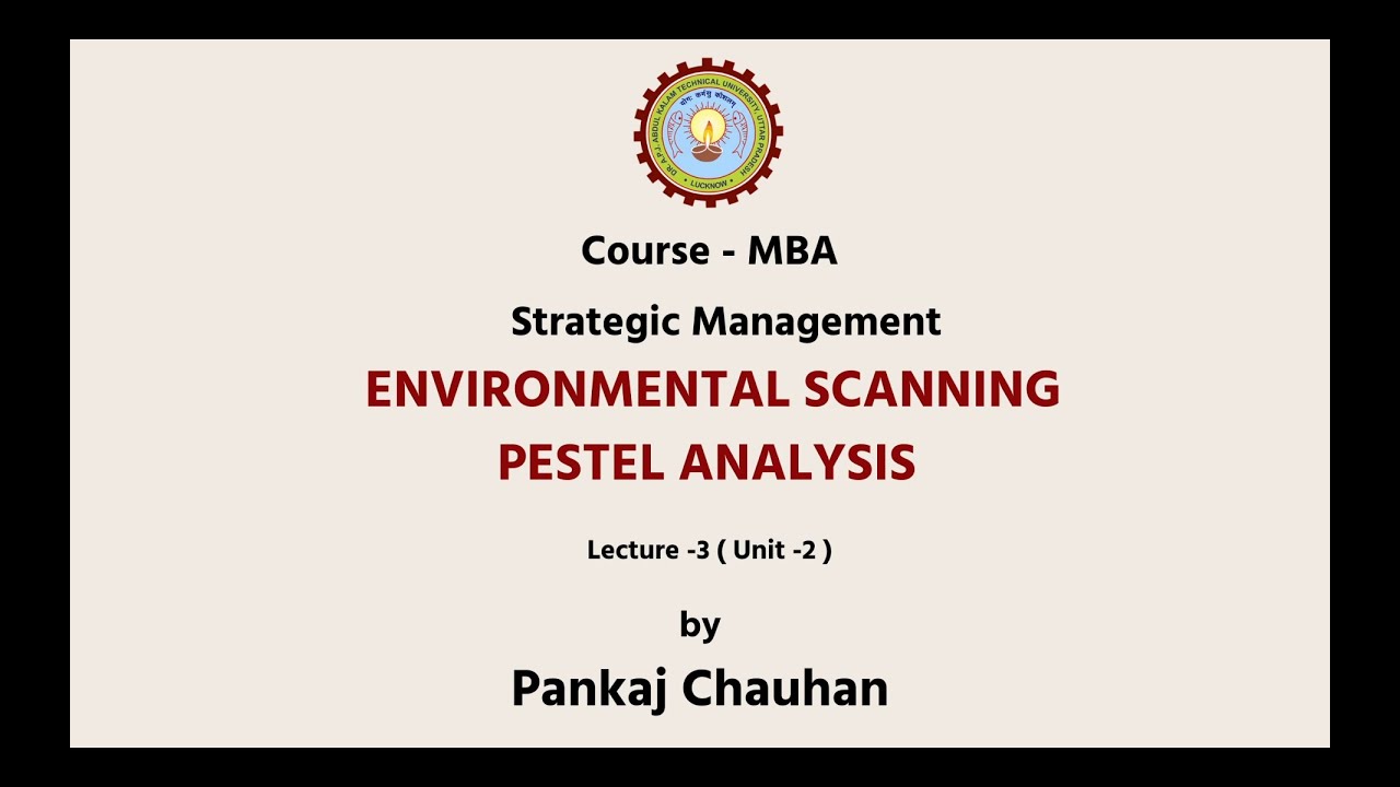 Strategic Management | Environmental Scanning PESTEL Analysis | AKTU ...