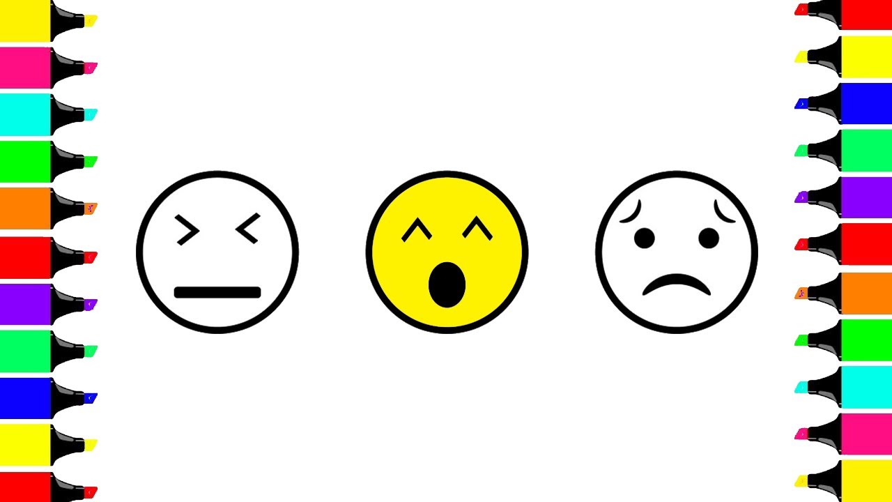 How to draw sad Emoji || Emoji faces drawing - YouTube