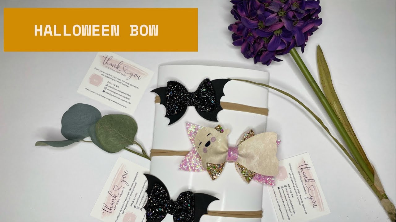 Ghost Bow & Bat bow | Halloween hair bow - YouTube