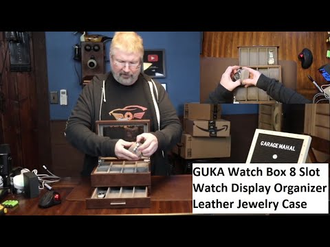 GUKA Watch Box 12 Slot Watch Display Organizer Leather Jewelry Case ...