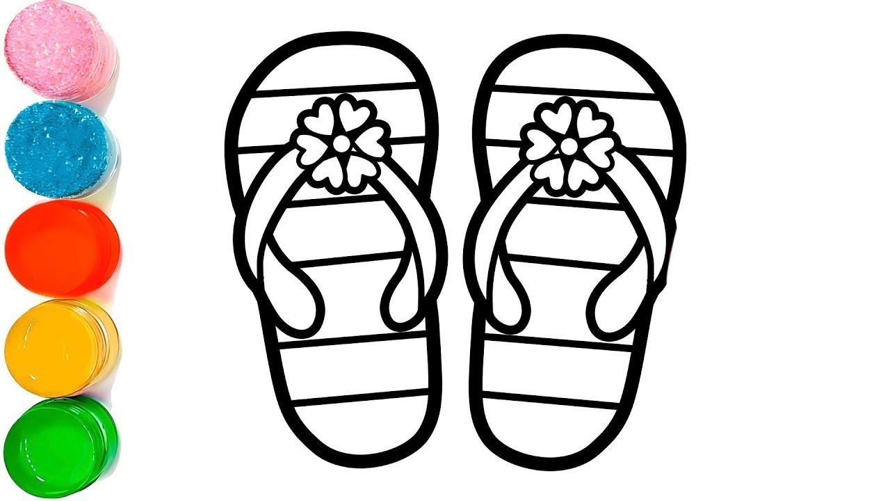 How to Draw Flip-Flops | Beach slippers Drawing easy| Chappal Easy ...