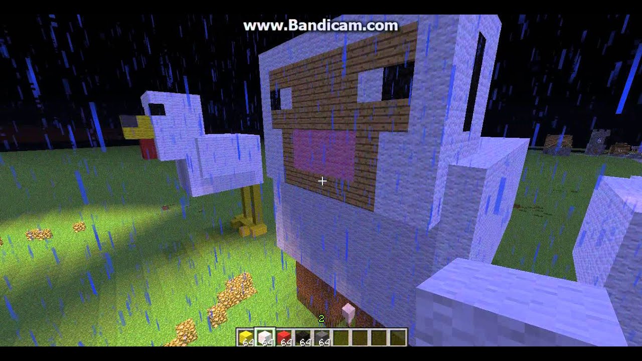 Minecraft Tutorials: How to make a chicken statue - YouTube