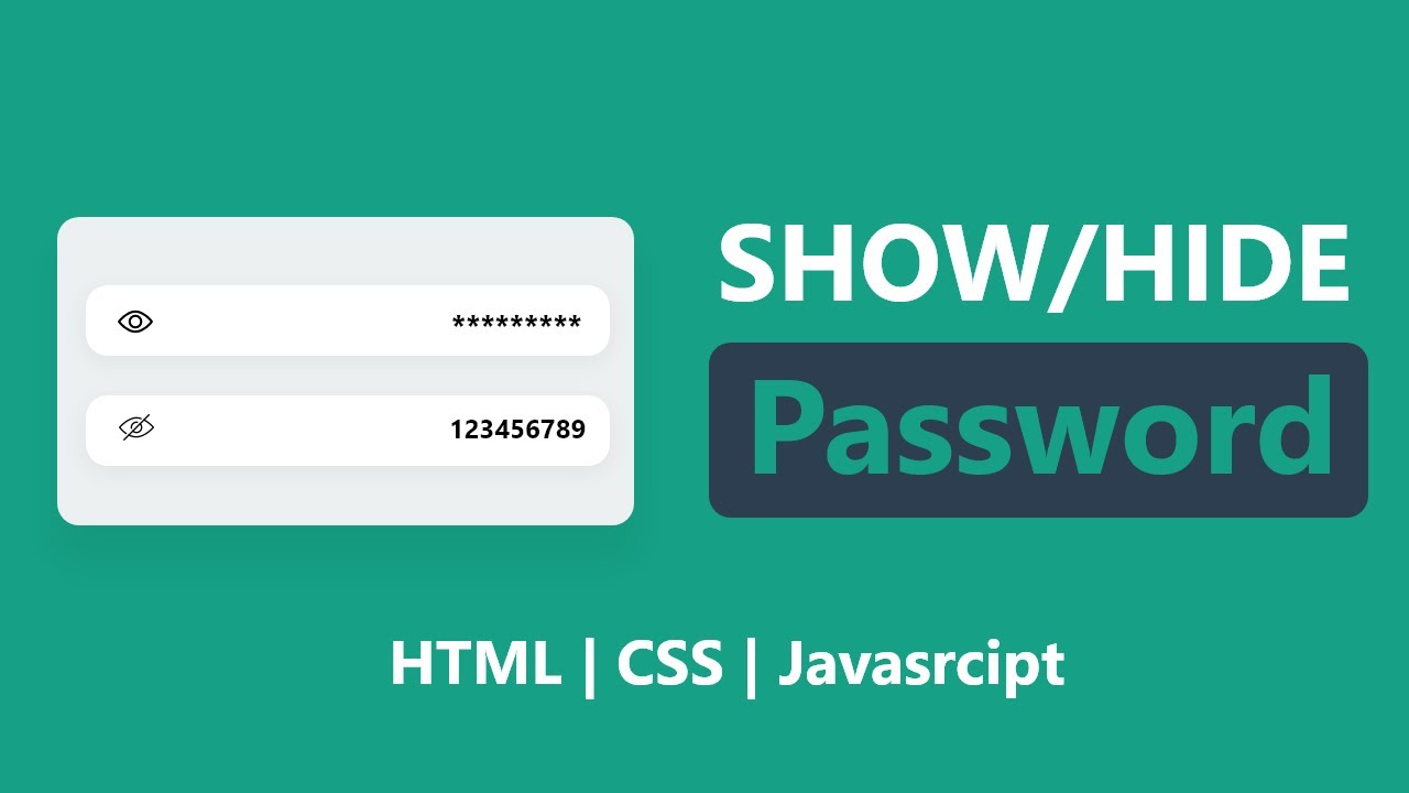 Toggle Password Visibility Using JavaScript | Live Demo - YouTube