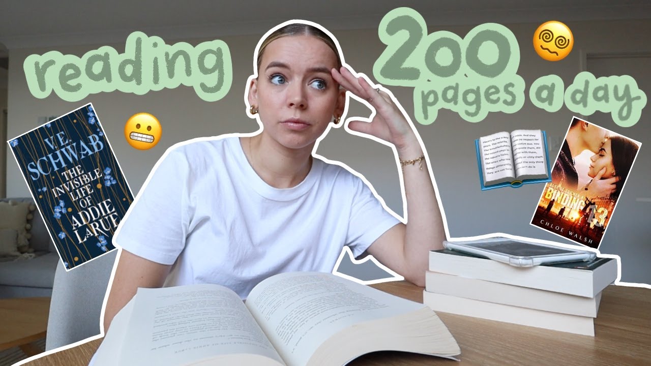 I tried reading 200 pages a day for a week 📖😵‍💫📚 - YouTube