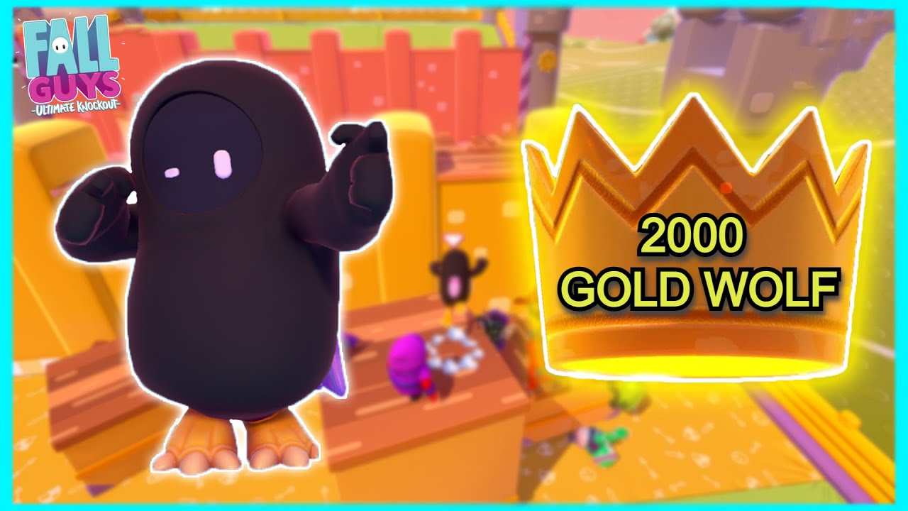 2000TH WIN IN FALL GUYS WITH GOLDEN WOLF SKIN!!! - YouTube