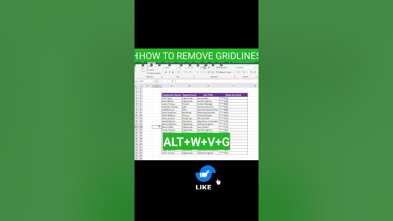 🔥 Remove Grid Lines with Shortcut in Excel💡#gridlines #excelshorts #exceltips #excel # ...