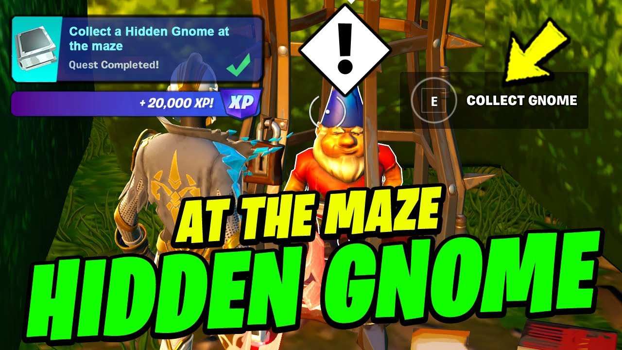 How to EASILY Collect a Hidden Gnome at the maze - Fortnite OG Quest ...