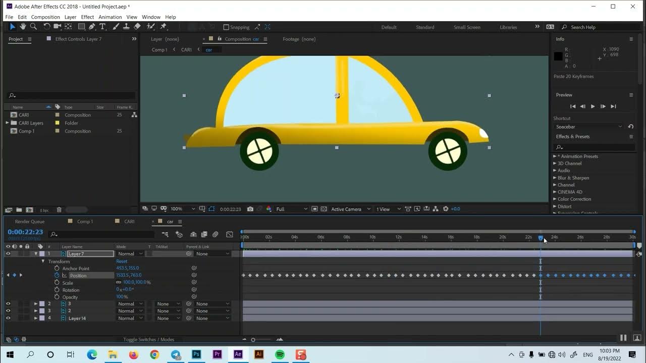 how to make animation Car in after effects by khmer - YouTube