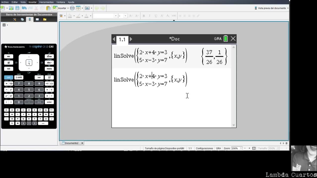 Linsolve en Ti-nspire cx cas - YouTube