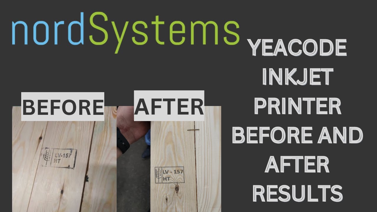 Before and after with YeaCode inkjet printer | nordSystems - YouTube