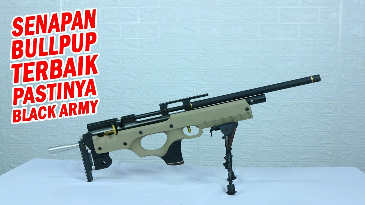 PCP BULLBUP TERBAIK !!! SENAPAN ANGIN PCP BULLPUP BLACK ARMY OD 25 ...