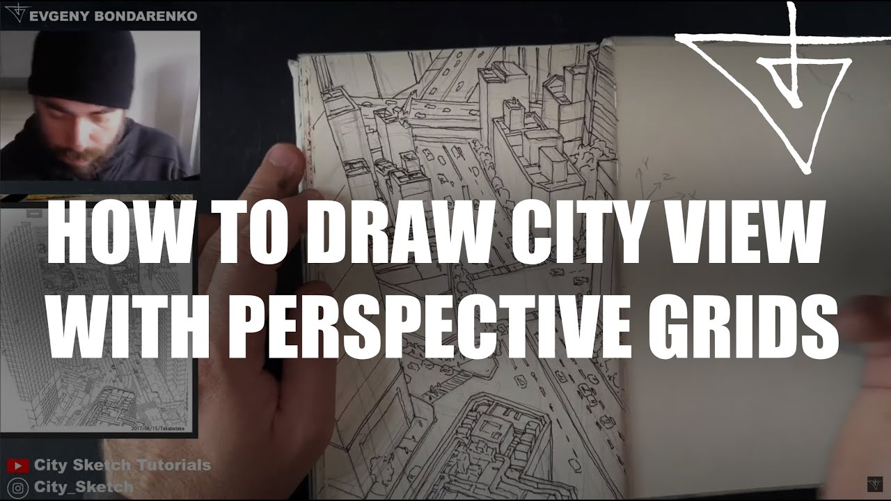 How to draw aerial view in 3 point perspective. - YouTube