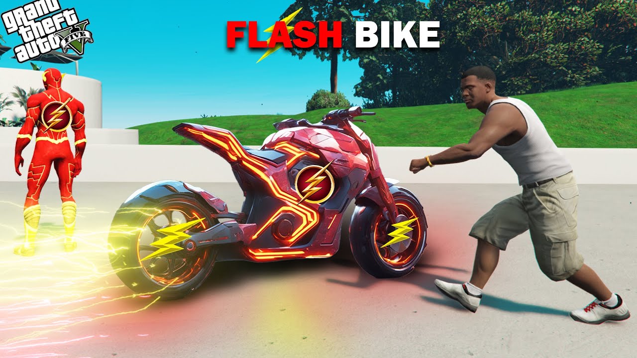 Franklin Stealing Flash Bike in GTA 5 ! | Techerz - YouTube