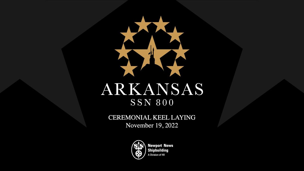 Arkansas (SSN 800) Ceremonial Keel Laying - YouTube