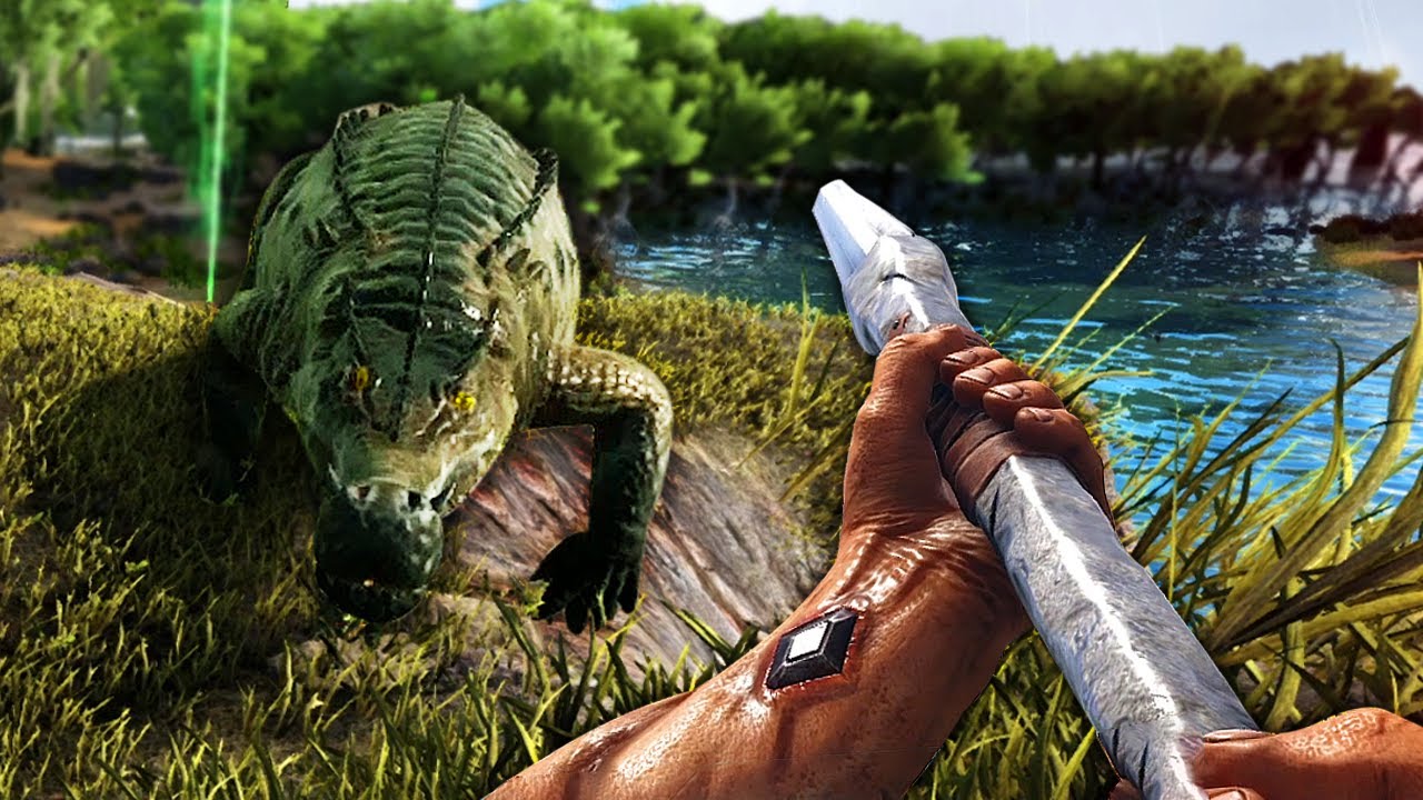 OOG IN OOG MET ENORME KROKODIL! 😨 - ARK Survival! #4 (Nederlands) - YouTube