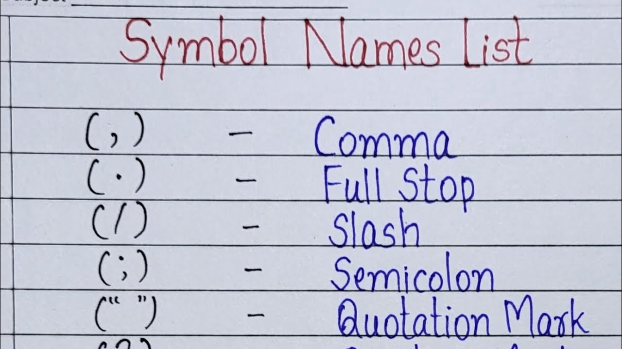 Symbols Name list l Name of Keyboard Symbols in mobile & computer l ...