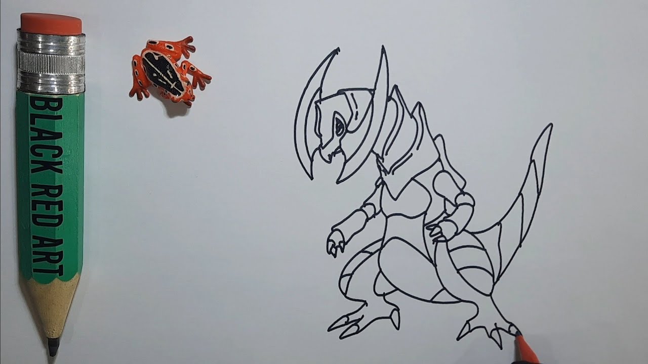 Menggambar/Draw Pokemon Haxorus - YouTube